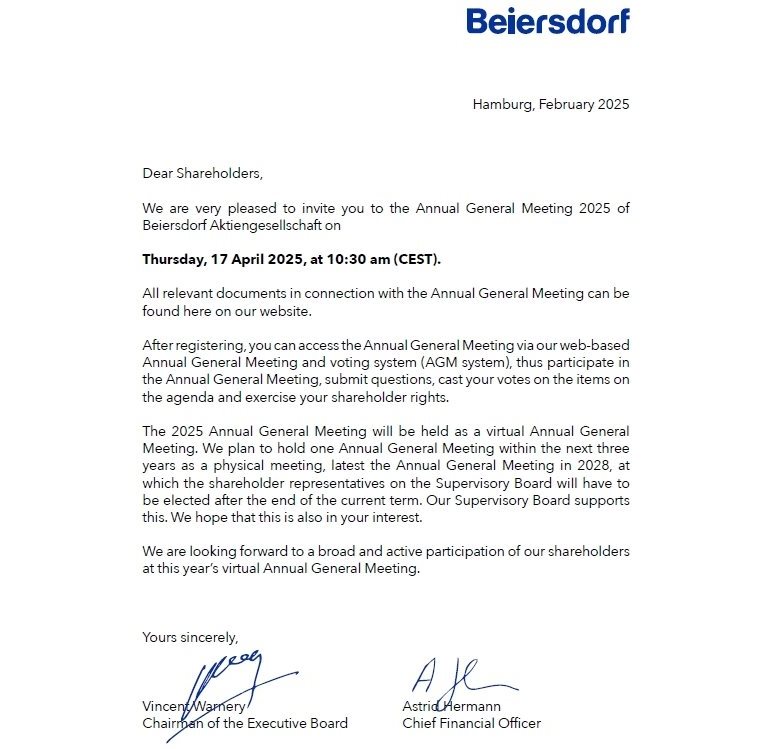 Annual General Meeting 2025 | Beiersdorf